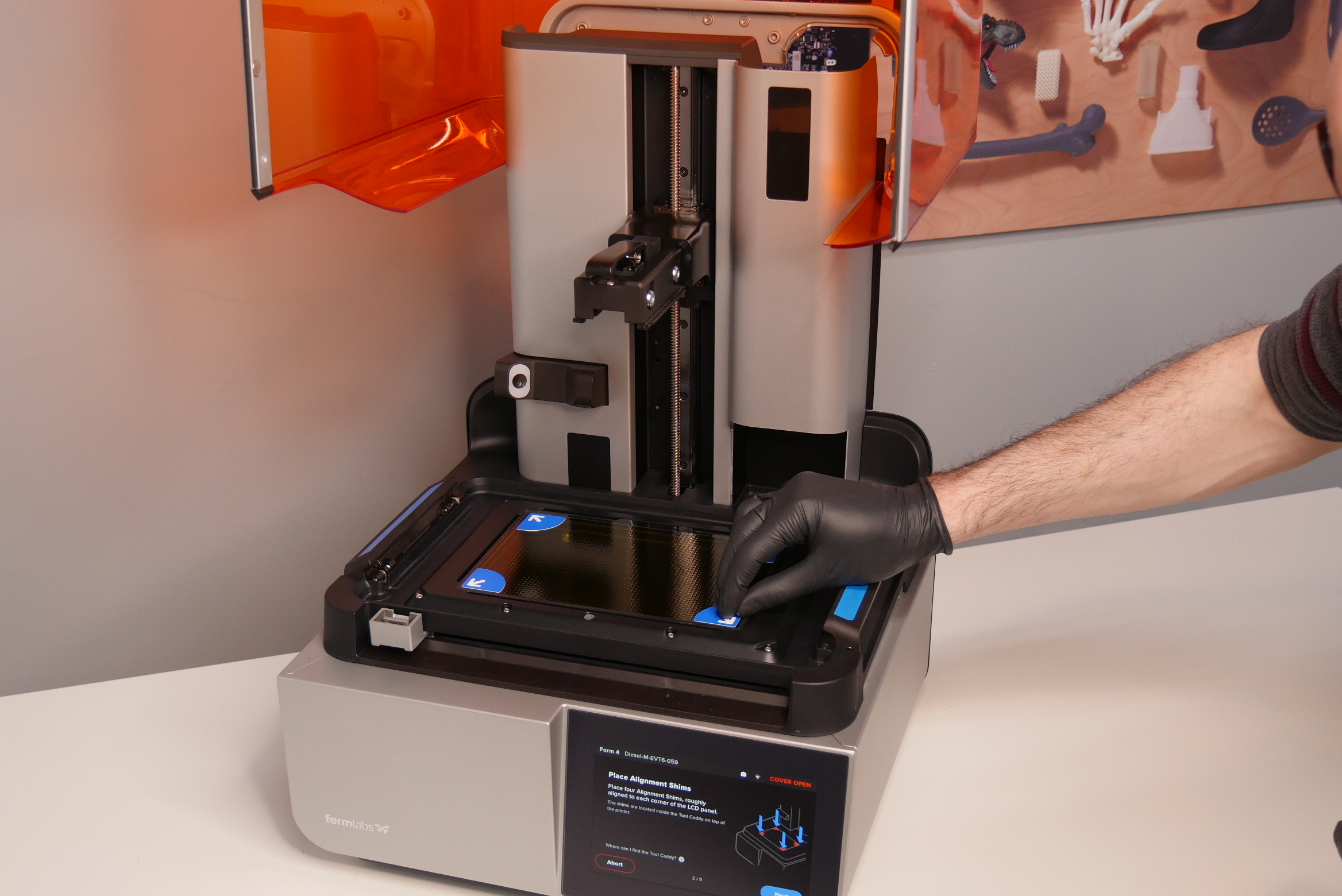 Aligning the build platform (Form 4 and Form 4L generation)